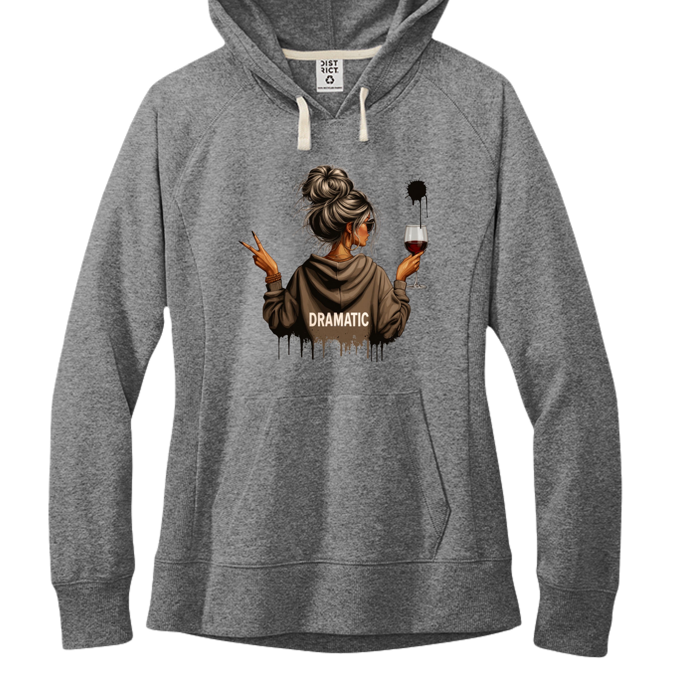 Royale Funky Junque Dramatic Wine Lover Messy Bun Hoodie