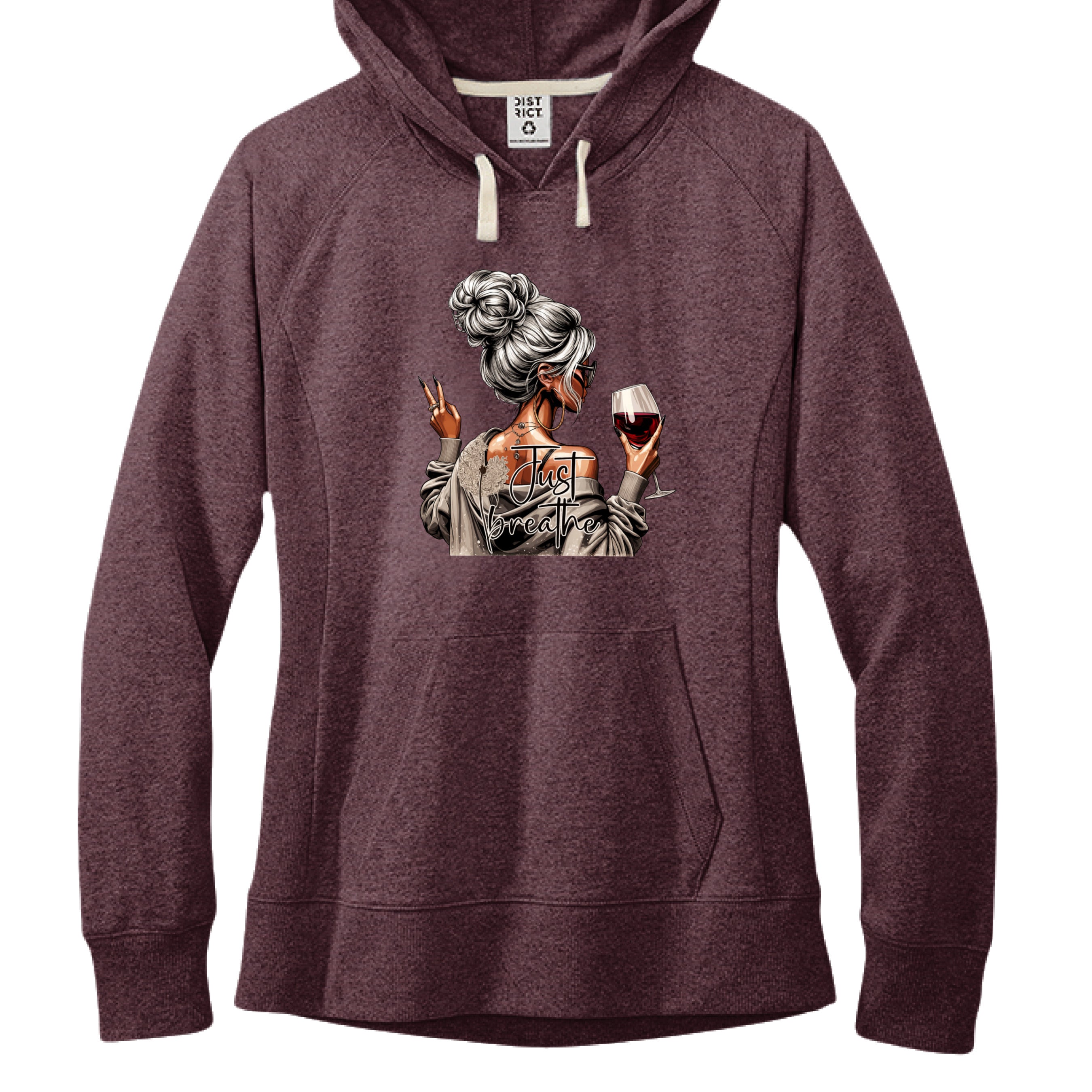 Royale Funky Junque Just Breathe Wine Hoodie
